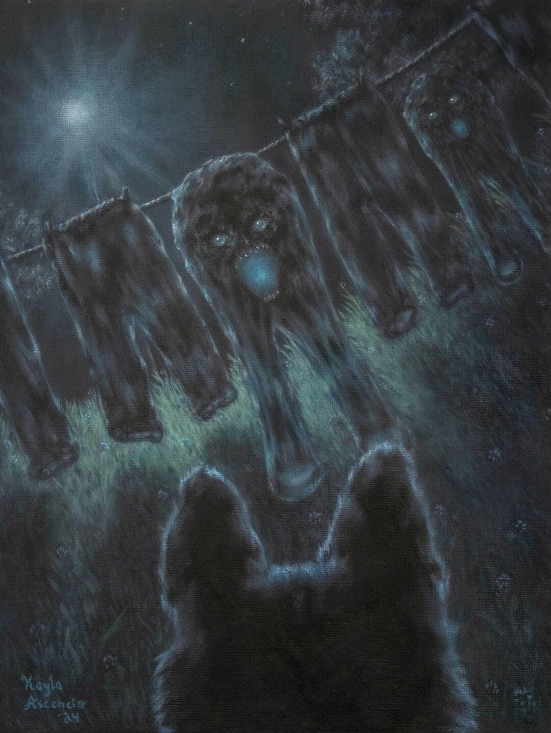 Fresno Nightcrawlers Cryptid Monster Alien Horror 9"x12" Acrylic ...