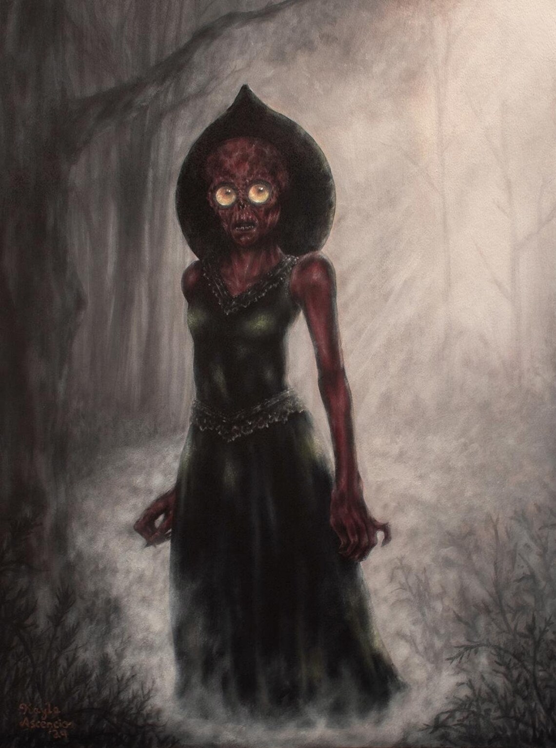 Flatwoods Monster Cryptid Monster Alien West Virginia 15"x20" Acrylic ...