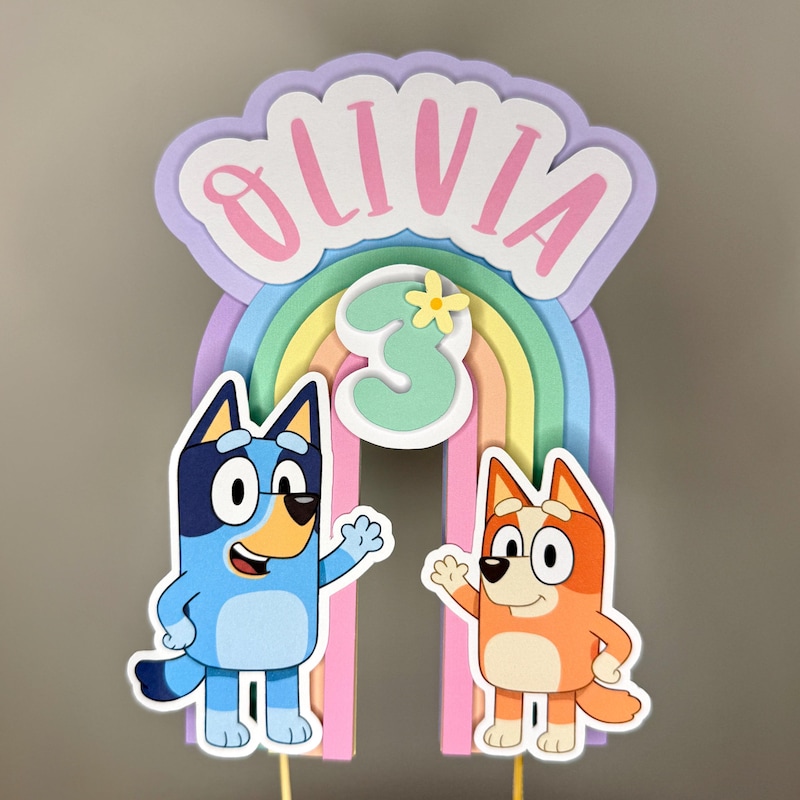 Bluey Topper Rainbow - Etsy UK