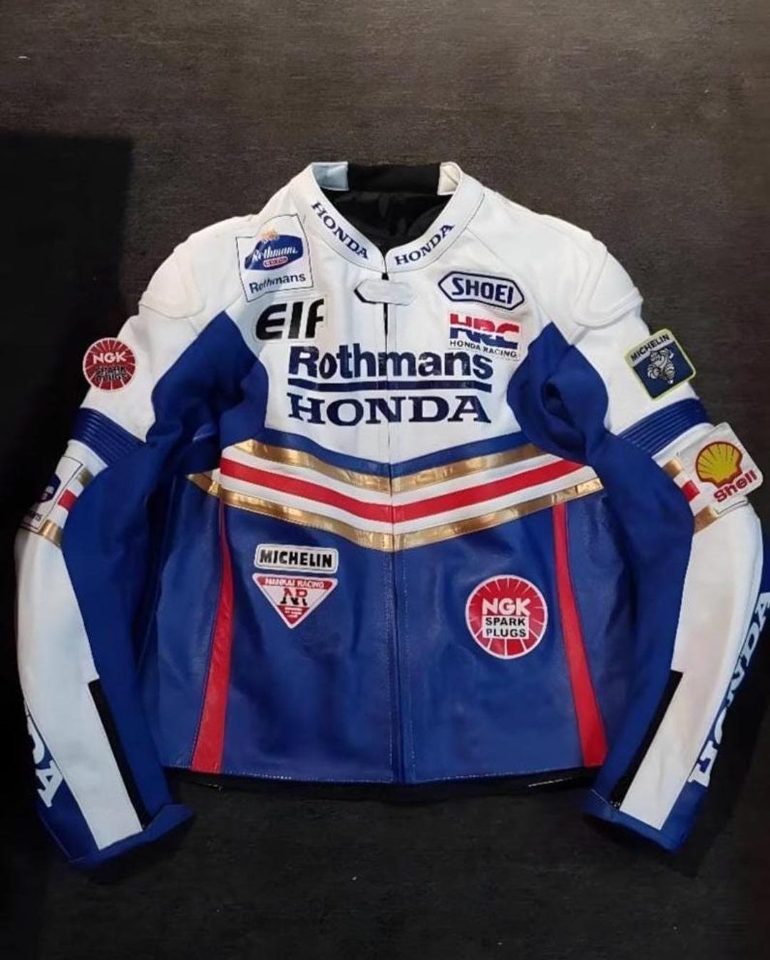 Rothmans Racing Honda Cowhide Leather Motorcycle Jacket With Armor - Etsy