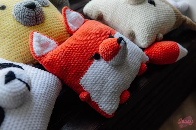 Fox Pillow Crochet Pattern, Fox Pillow Amigurumi, Fox Plush Pattern ...