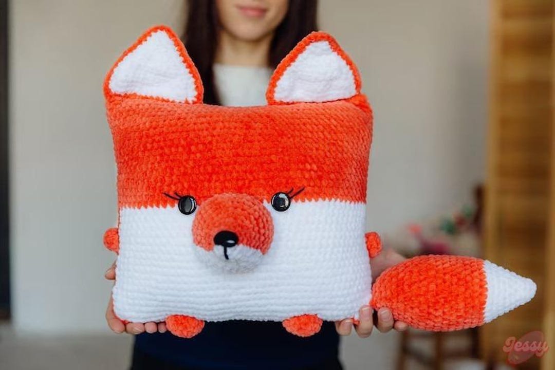 Fox Pillow Crochet Pattern, Fox Pillow Amigurumi, Fox Plush Pattern ...