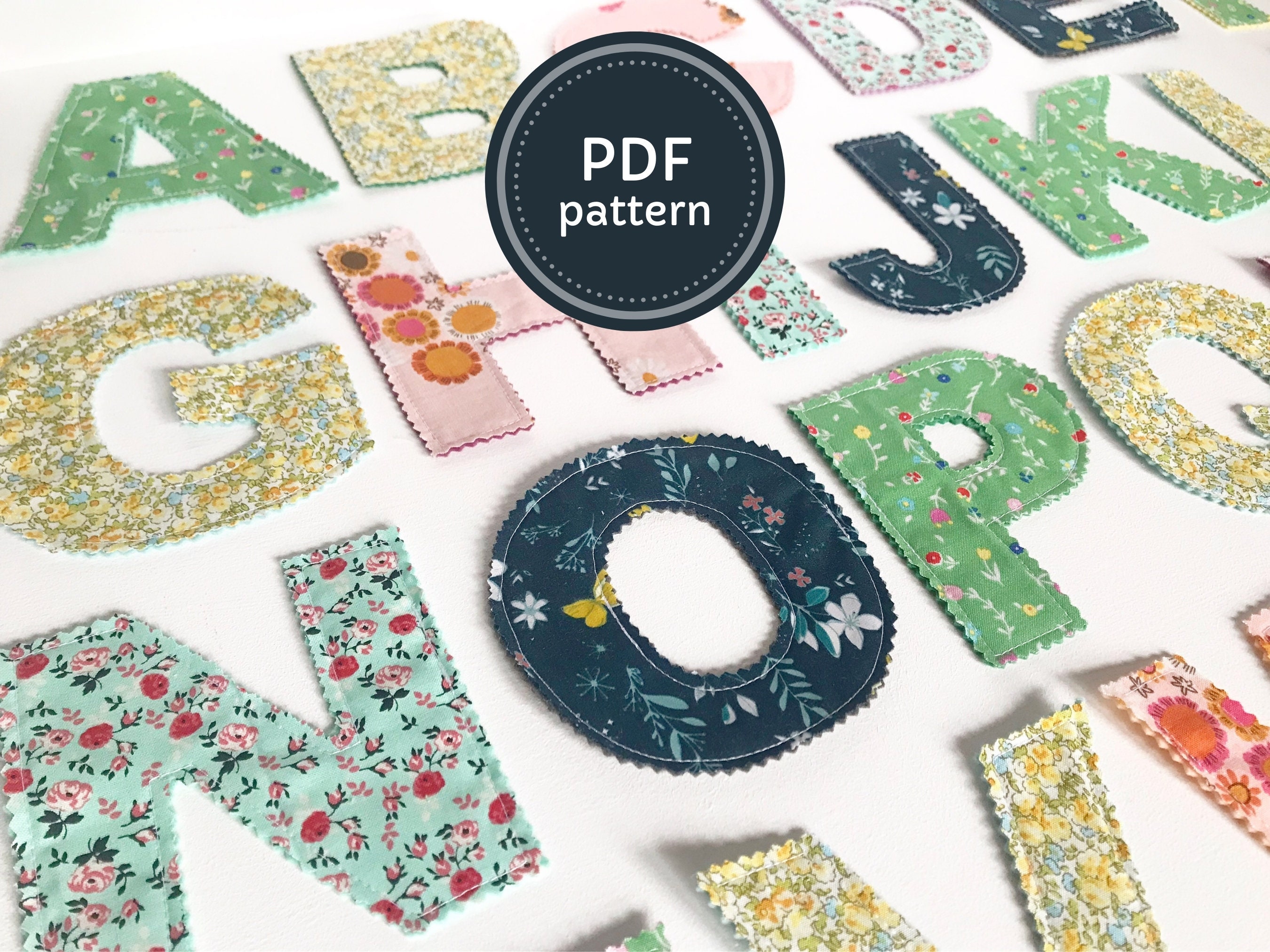Plantilla de patrón de letras y números del alfabeto de tela - Etsy España