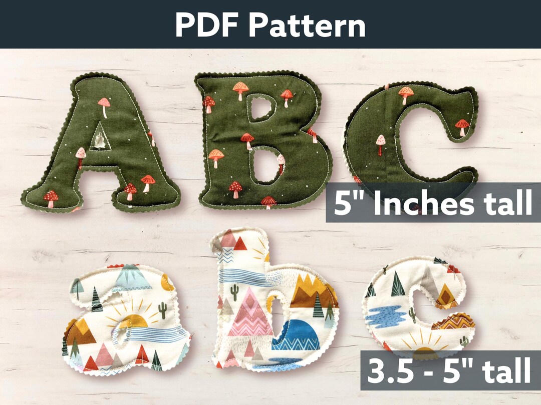 5 Inch Fabric Alphabet Letters, Uppercase, Lower Case and Numbers All ...