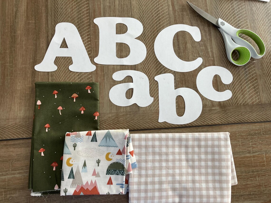5 Inch Fabric Alphabet Letters, Uppercase, Lower Case and Numbers All ...