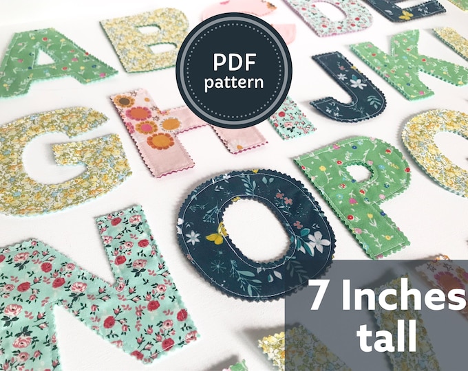 PDF Sewing Pattern | Template for Appliqués Alphabet and Numbers | Round Layout - Etsy Canada