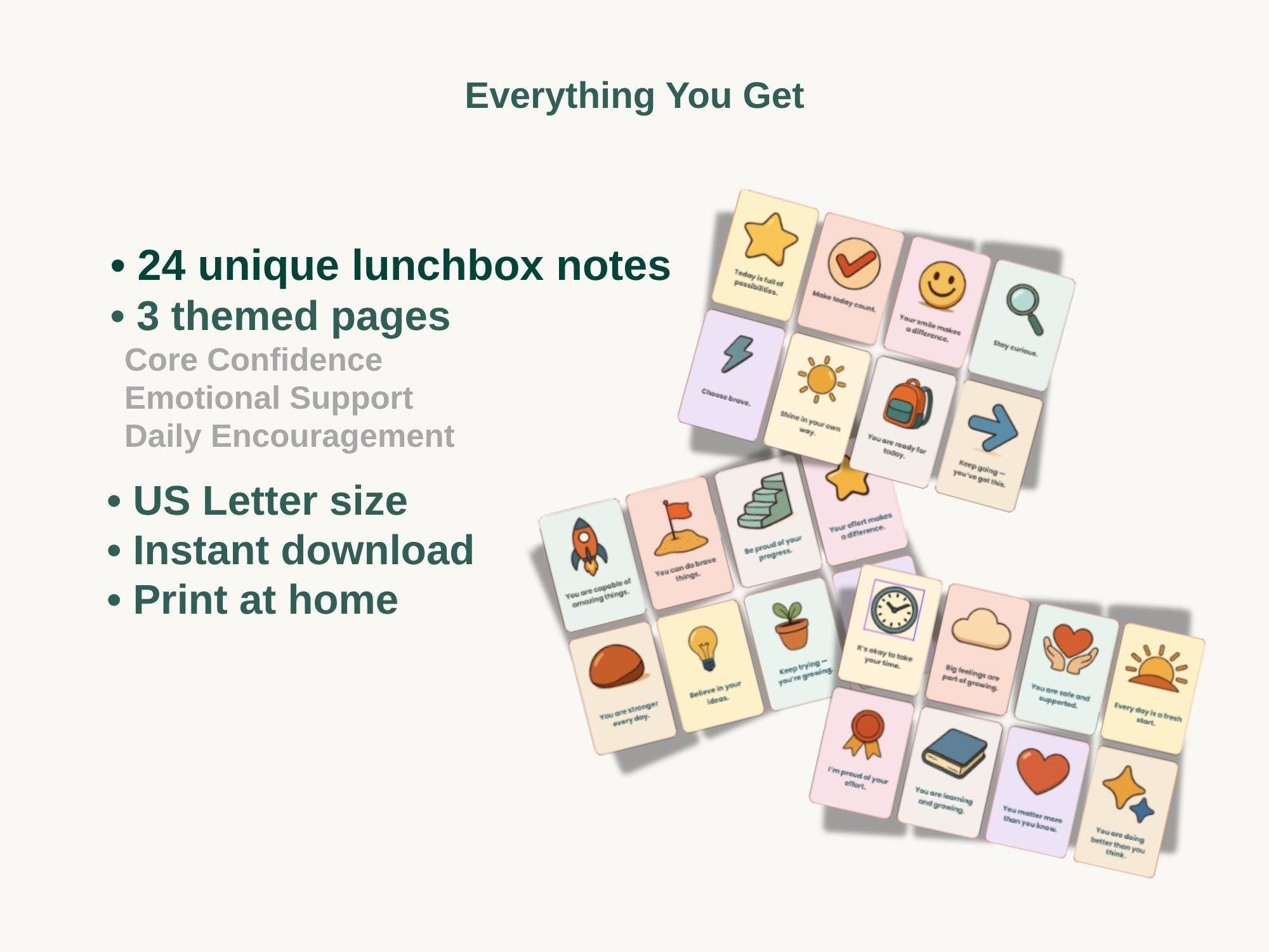 Lunchbox Notes for Kids Printable – Confidence & Encouragement Cards ...