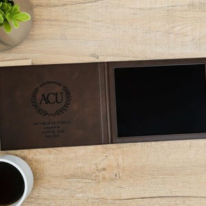 Personalized Vegan Leather Certificate Holder, Custom Diploma Cover for ...