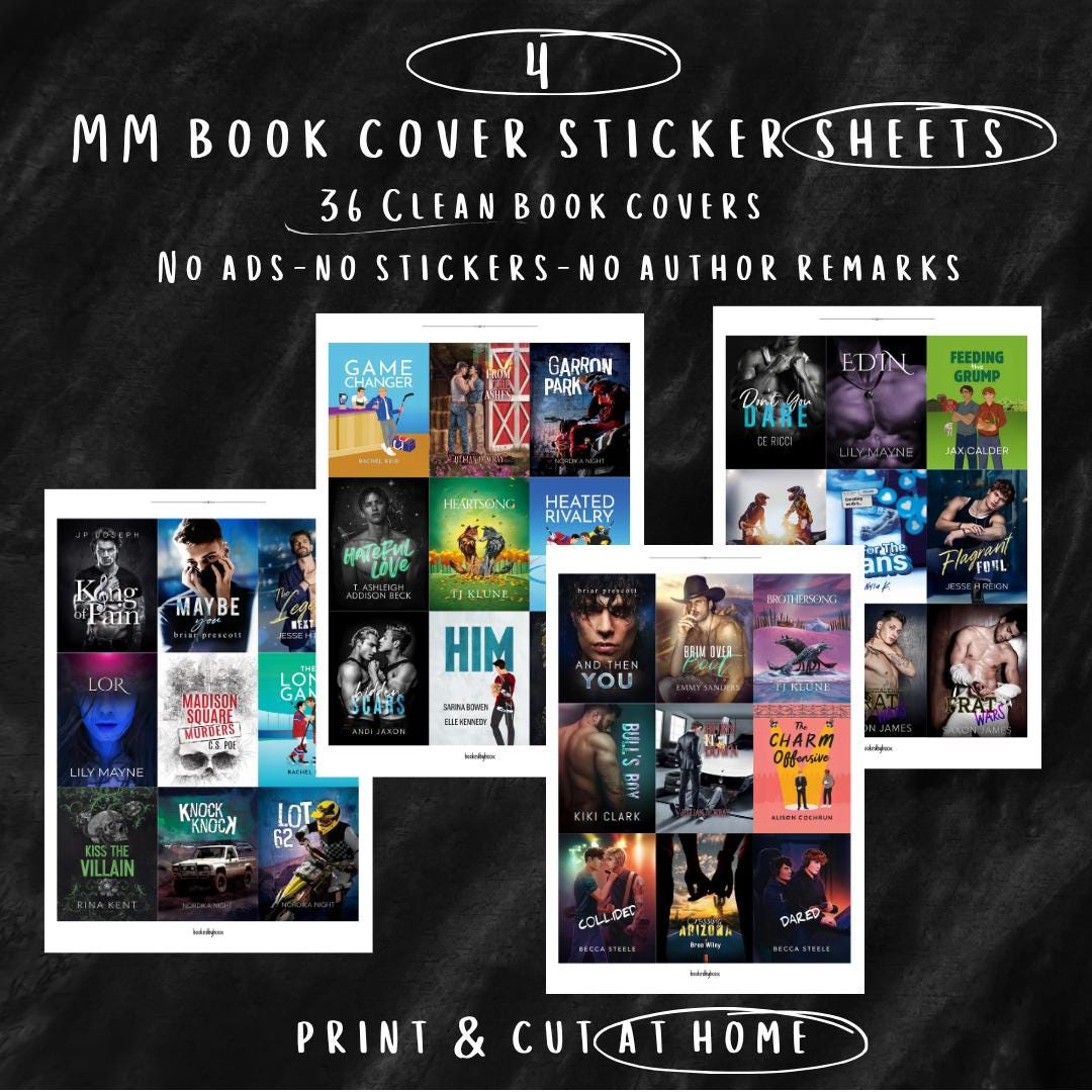 1# 36 Printable MM Romance/ Queer/ Gay Book Cover Stickers. No Ads. No ...