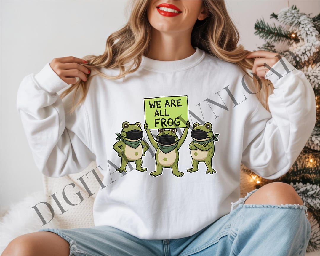 Retro Portland We Are All Frog PNG, Funny Protest Frog Png, Digital ...