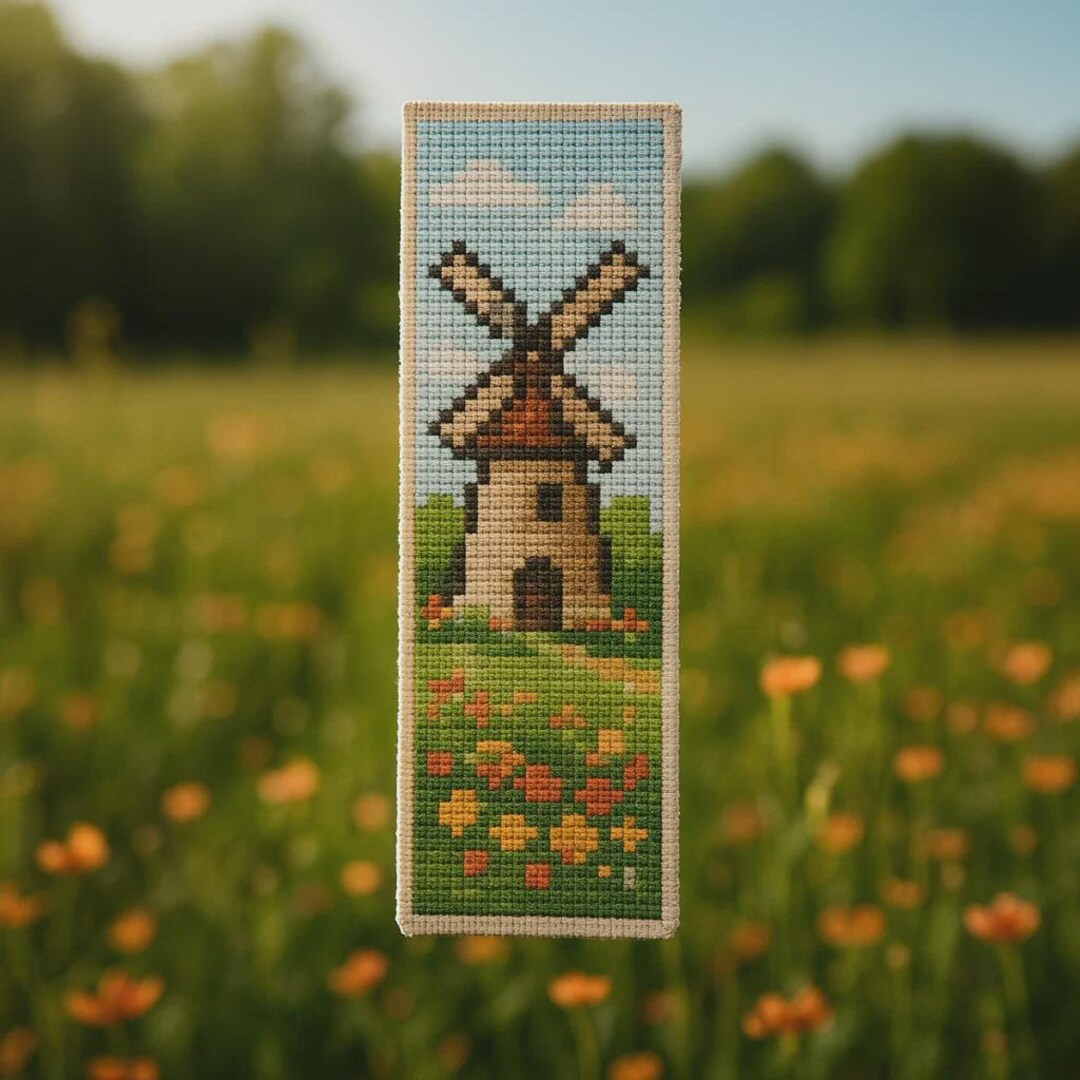 Windmill Bookmark Cross Stitch Pattern: Countryside Series (PDF) - Etsy