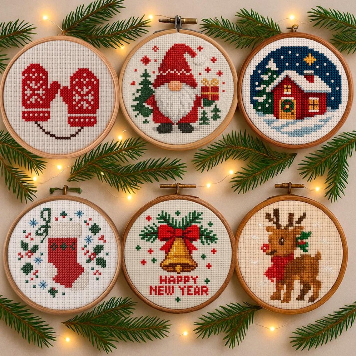 Christmas Cross Stitch Patterns • Mini Ornaments, Beginner Friendly ...