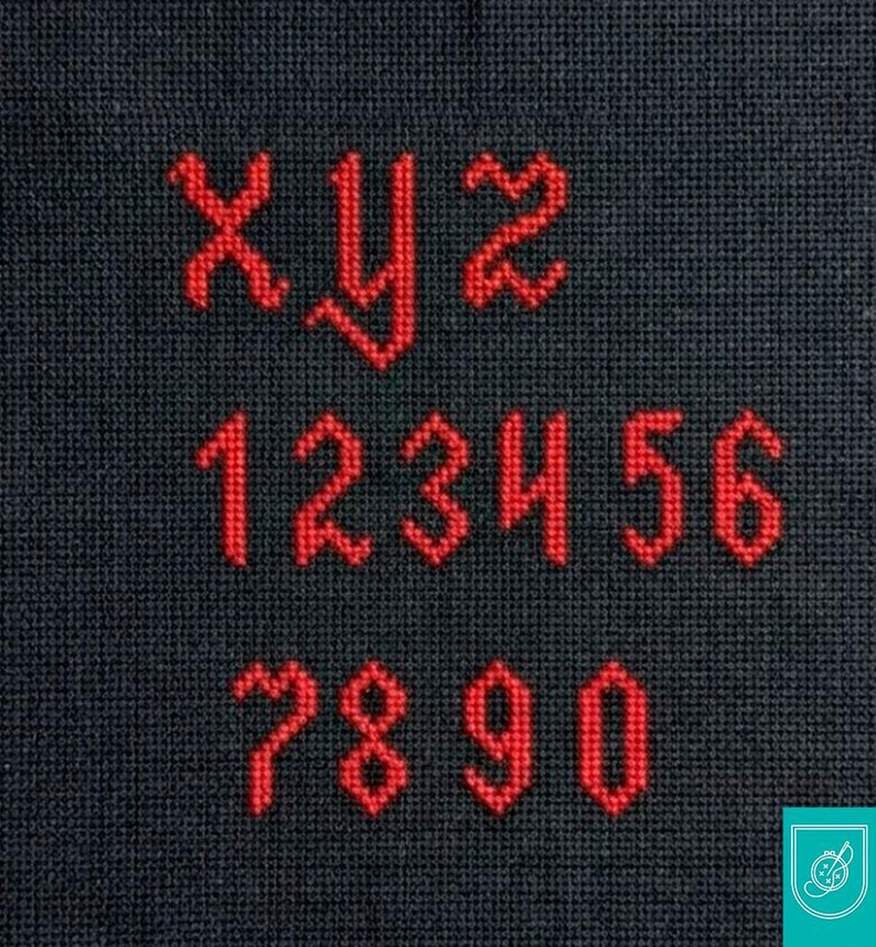 Gothic Alphabet Cross Stitch Pattern PDF | Gothic Font Letters A–Z ...