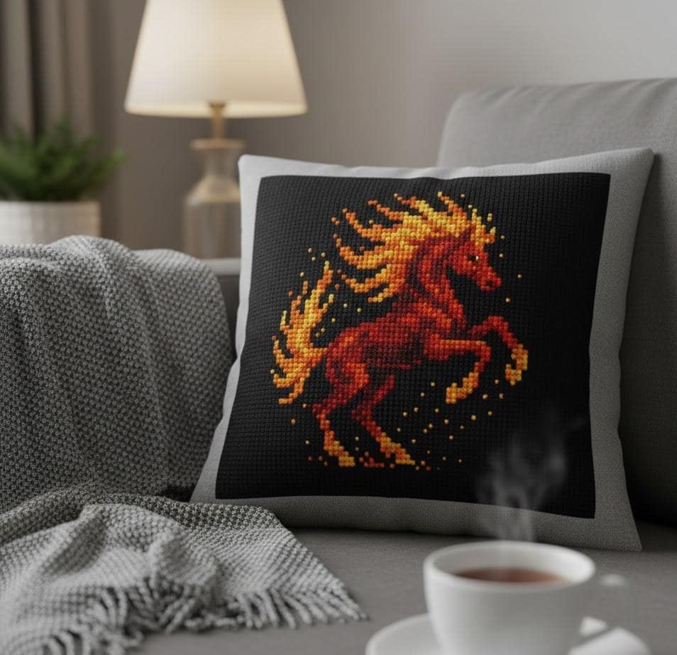 Fire Horse Cross Stitch Pattern - Etsy