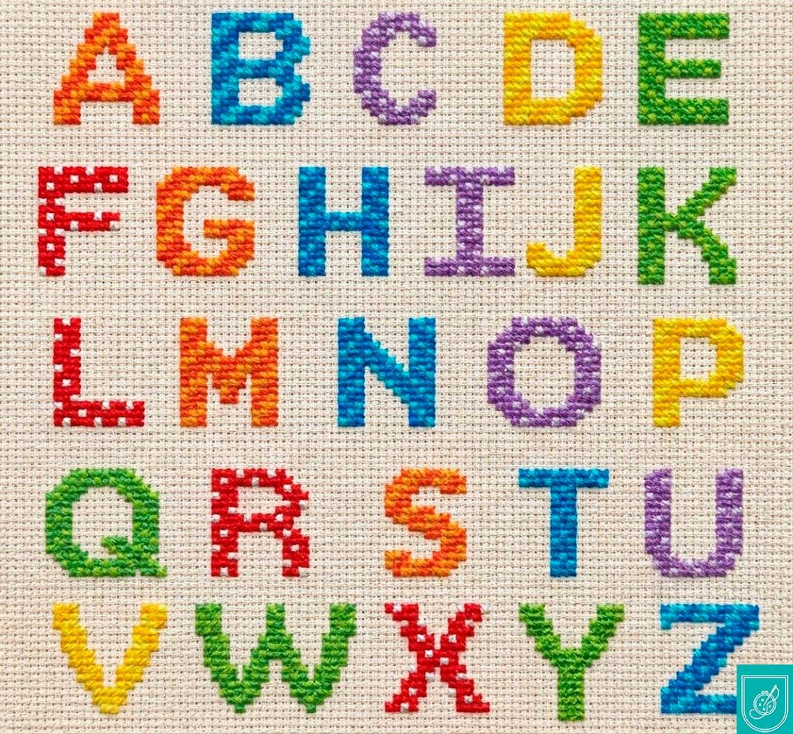 Colorful Alphabet Cross Stitch Pattern-instant Download - Etsy
