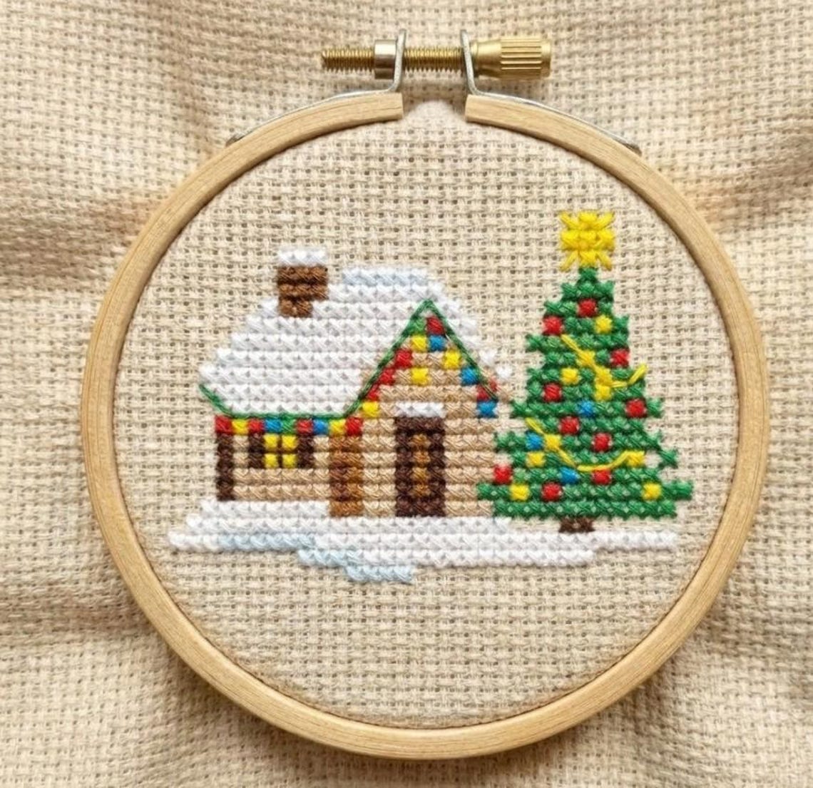 Christmas Mini Cross Stitch Patterns – Beginner Holiday Ornament Set - Etsy