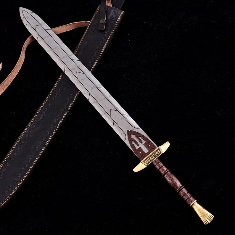 Percy Jackson Riptide Sword, Handmade Steel Anaklusmos Sword With ...