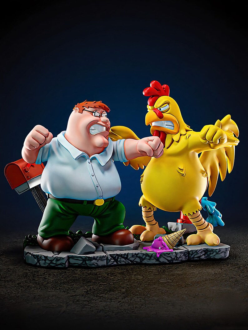 Angry Battle Rooster STL 3D Print Figurine - Funny Cartoon Fighter ...