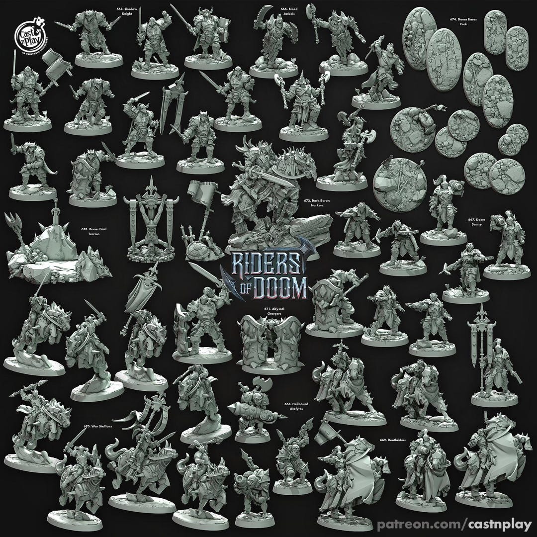 3D Miniatures - STL Files - Riders of Doom - Etsy
