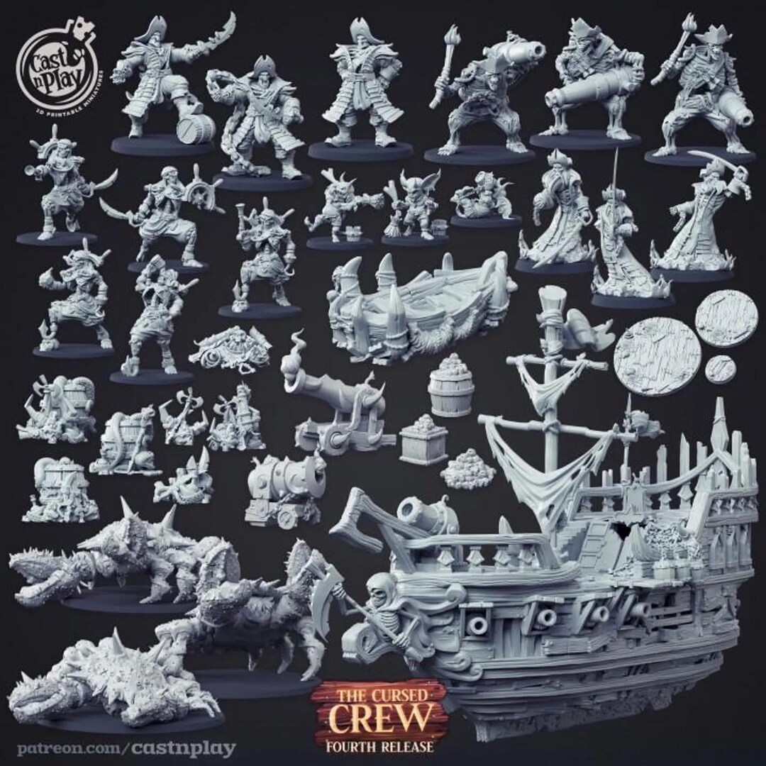 3D Miniatures - STL Files - Cursed Crew - Etsy