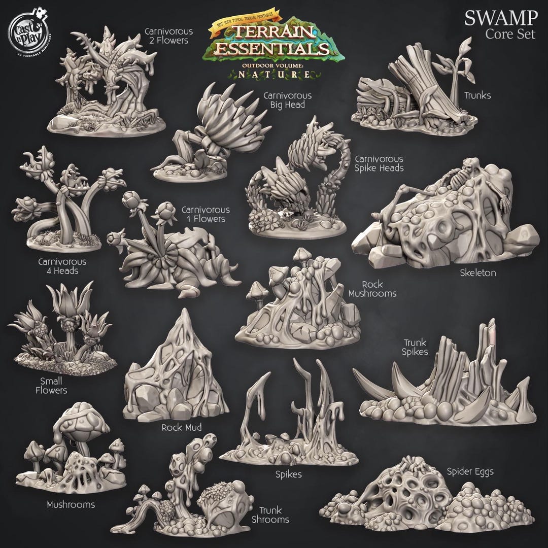 3D Miniatures - STL Files - Swamp Terrain Set - Etsy