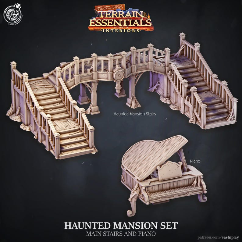 3D Miniatures - STL Files - Interior Scenery - Haunted Mansion Set - Etsy