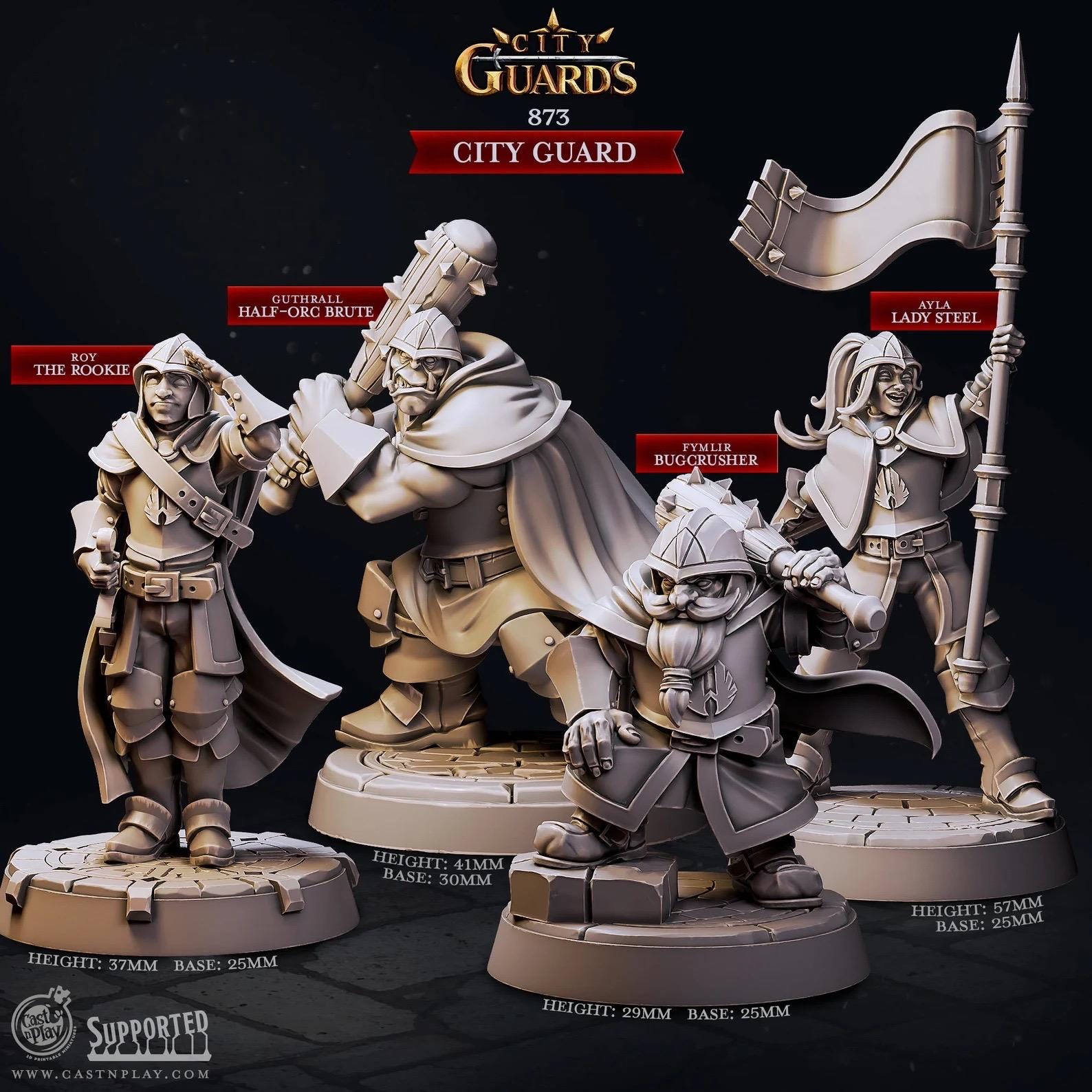 3D Miniatures - STL Files - City Guards - Etsy