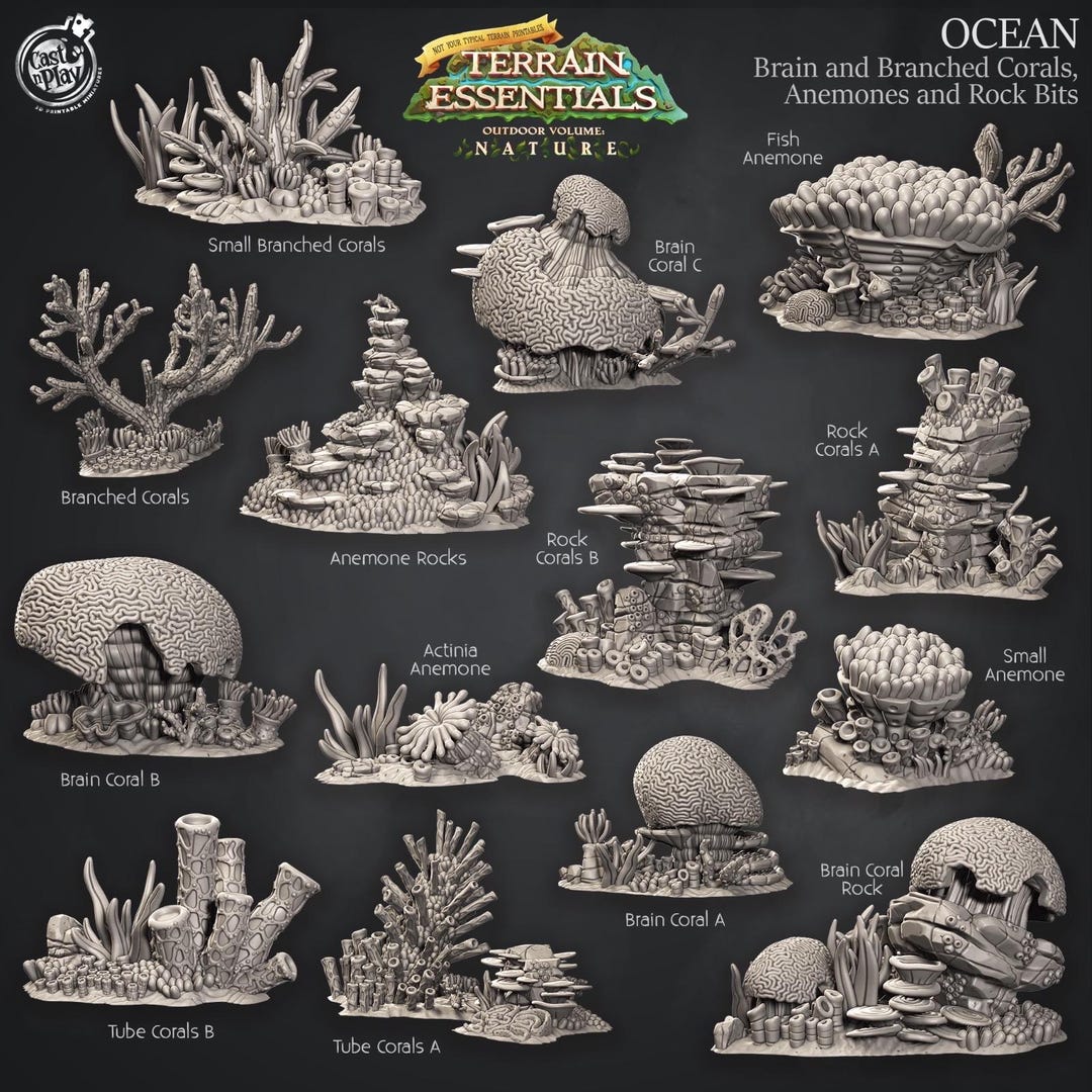 3D Miniatures - STL Files - Ocean Terrain Set - Etsy