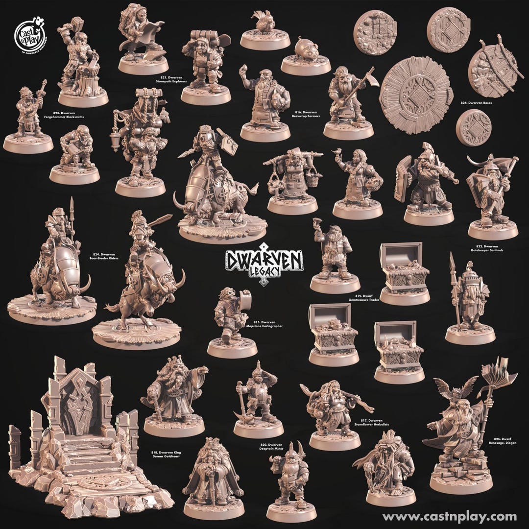 3D Miniatures - STL Files - Dwarven Legacy - Etsy
