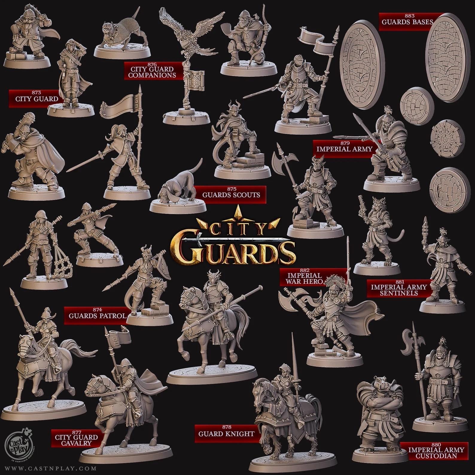 3D Miniatures - STL Files - City Guards - Etsy