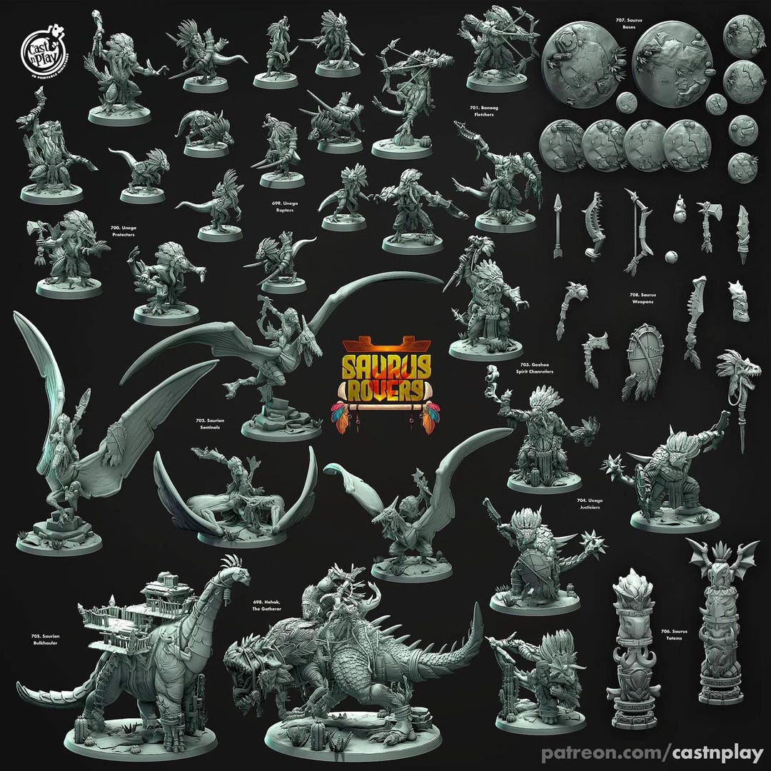 3D Miniatures - STL Files - Saurus Rovers - Etsy