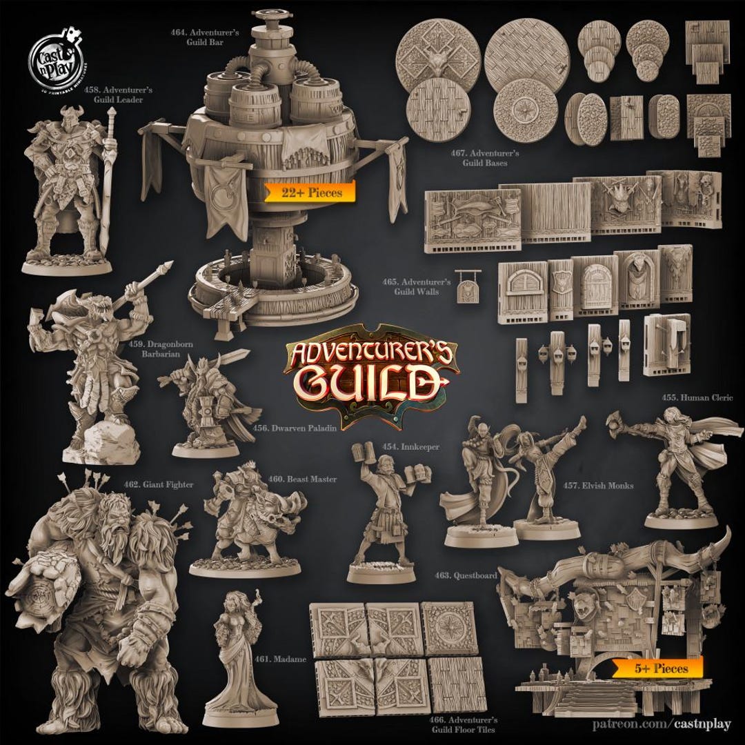 3D Miniatures - STL Files - Adventurer's Guild - Etsy