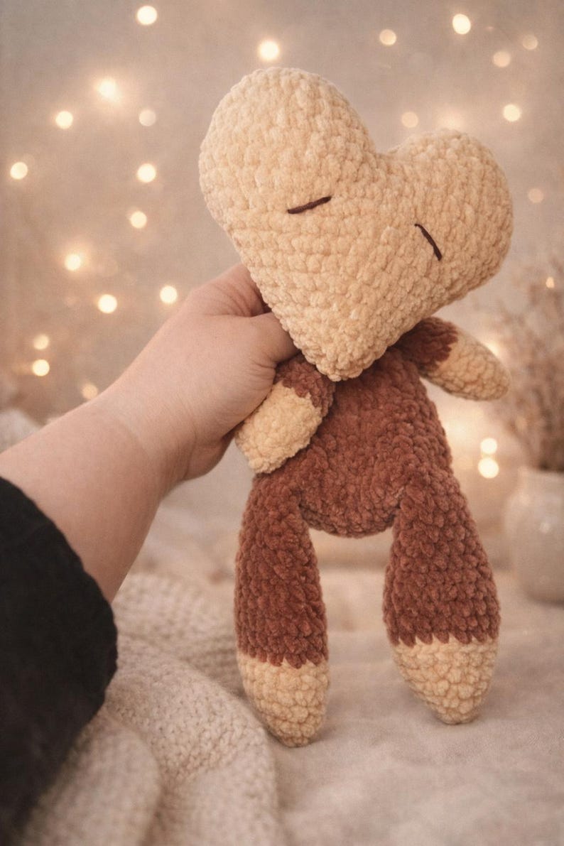 Sleepy Little Heartling Crochet Pattern | No Sew Amigurumi Heart Doll ...