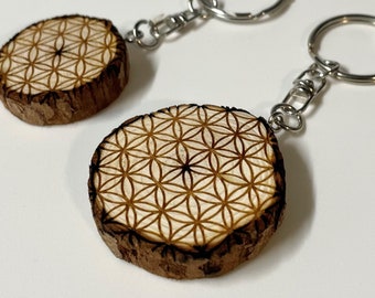 Wood Slice Keychain | Etsy