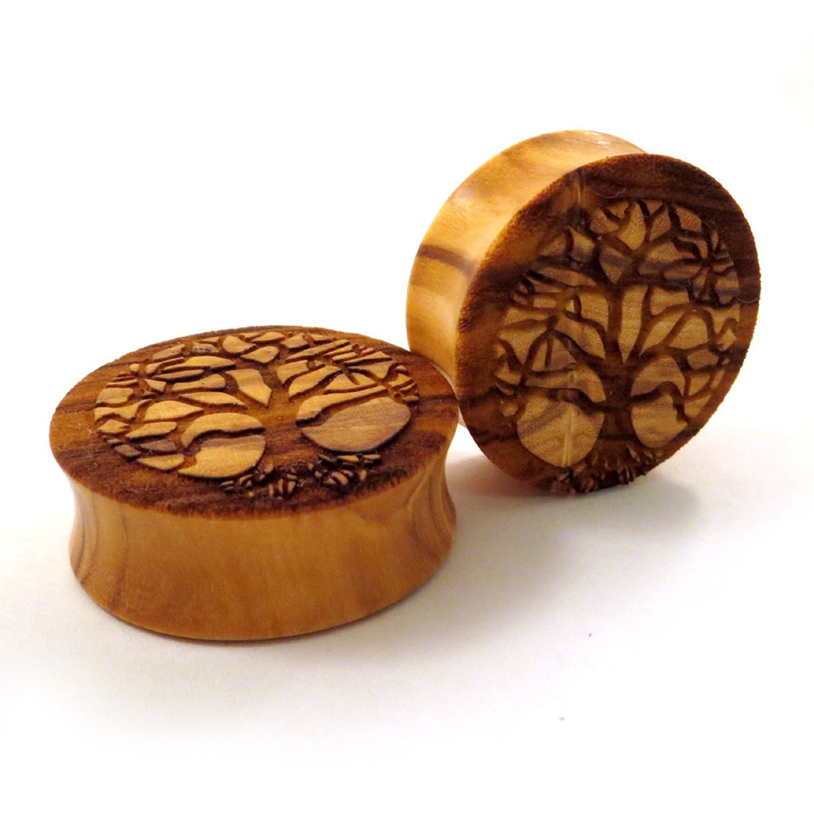 Tree of Life Olivewood Wooden Plugs PAIR 0g 00g 000g | Etsy Canada