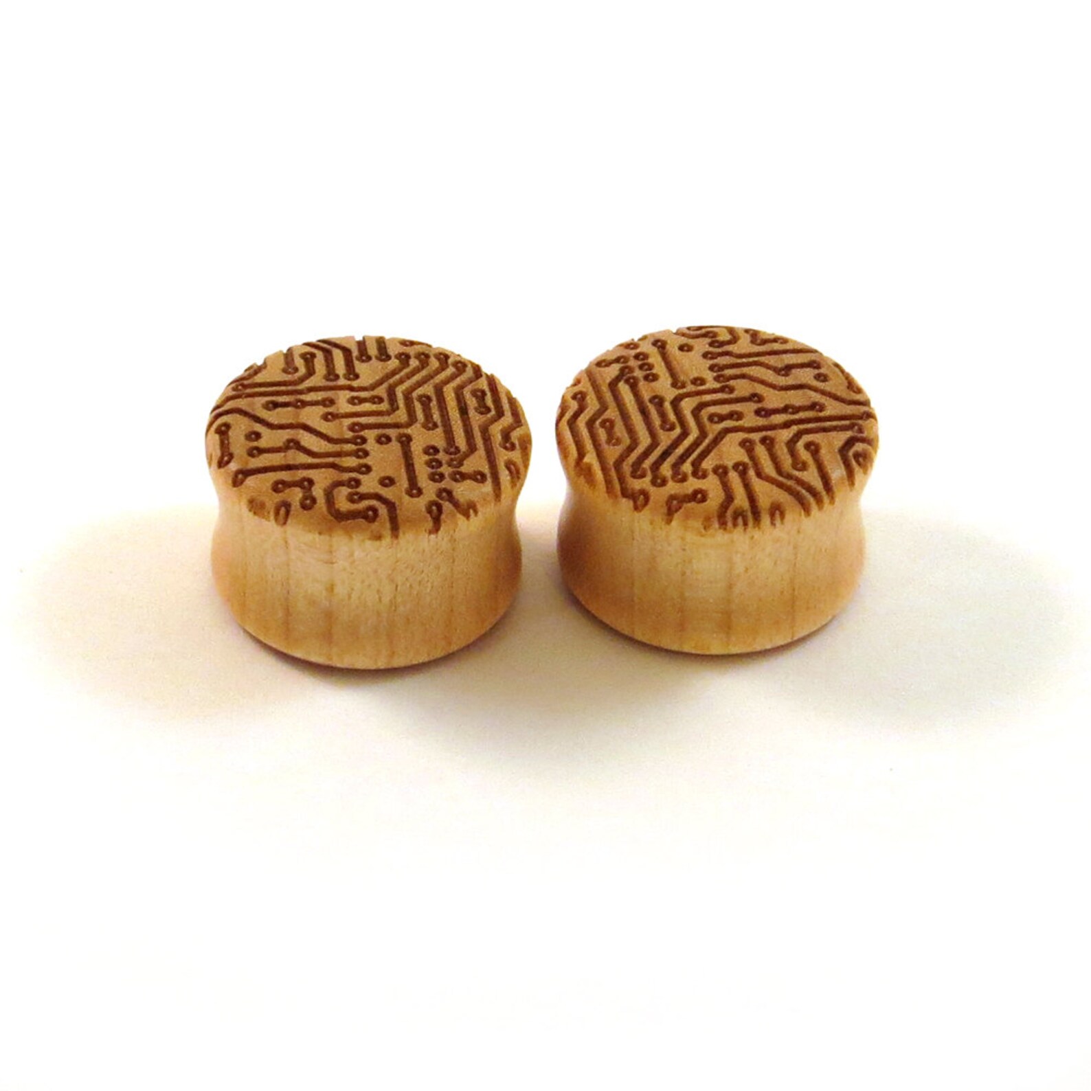 Circuit Board Pattern Maple Wooden Plugs PAIR 00g 9mm - Etsy