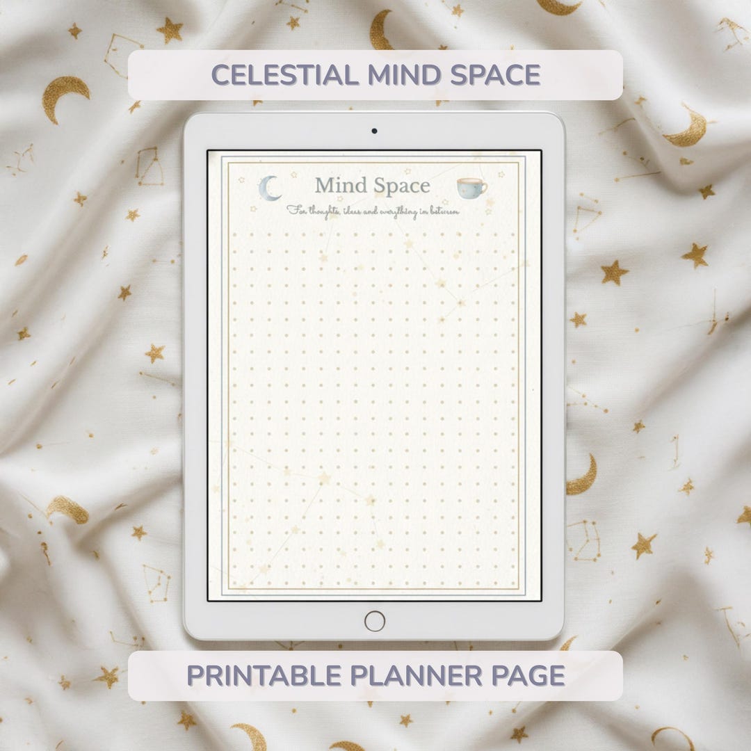 Mind Space Planner Page | Celestial Brain Dump | Printable and Digital ...