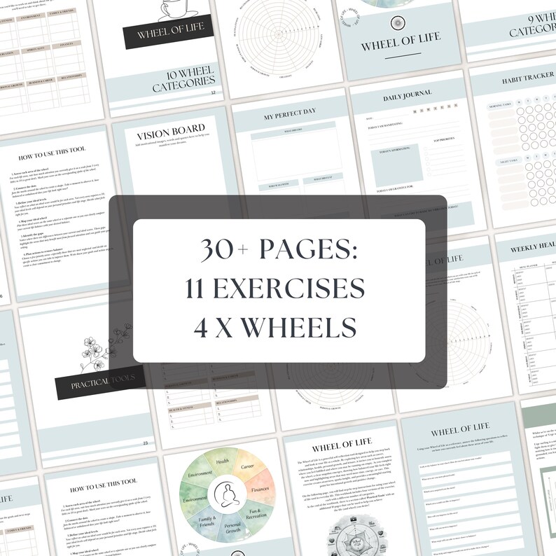 Wheel of Life Mindfulness Tool PDF, Self-reflection Journal (digital ...