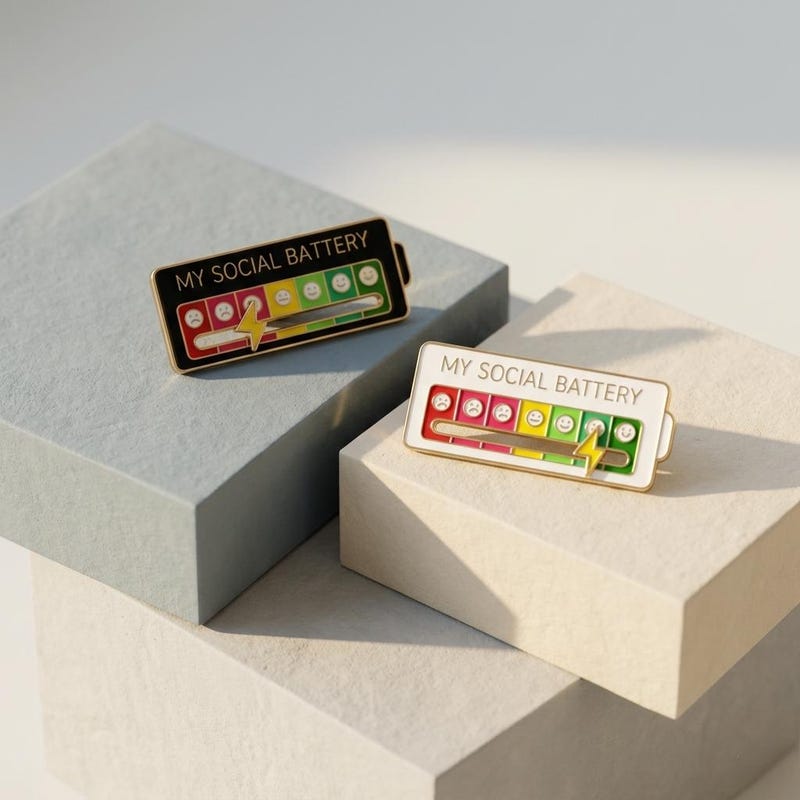 Social Battery Badge - Etsy