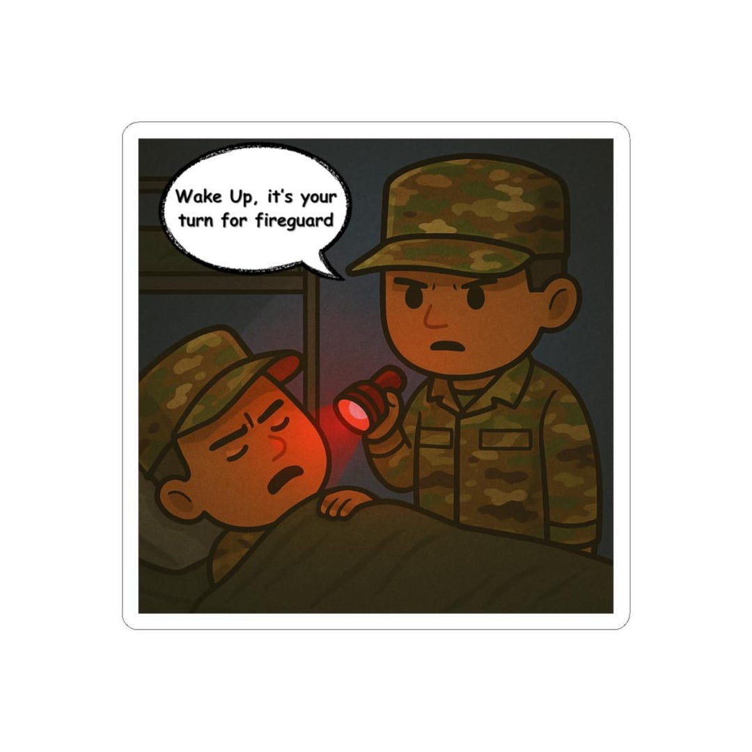 Fireguard Cartoon Military Sticker - Funny Army Decal - Etsy