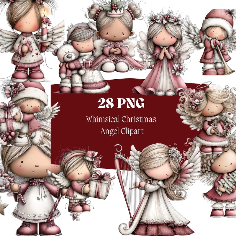 Whimsical Angel Clip Art - Etsy