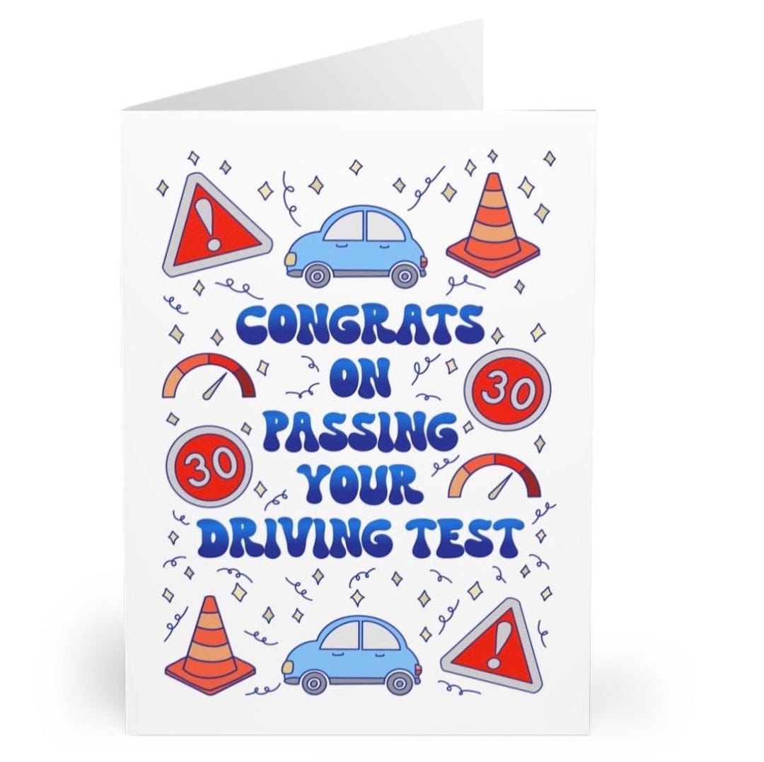 Passed Driving Test Card| Funny Cute Driving License Congratulations ...