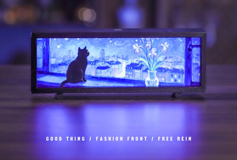 DIY Cat Light Box Starry Night Romantic Gift, Handmade Dreamy Night ...