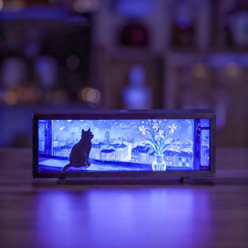 DIY Cat Light Box Starry Night Romantic Gift, Handmade Dreamy Night ...