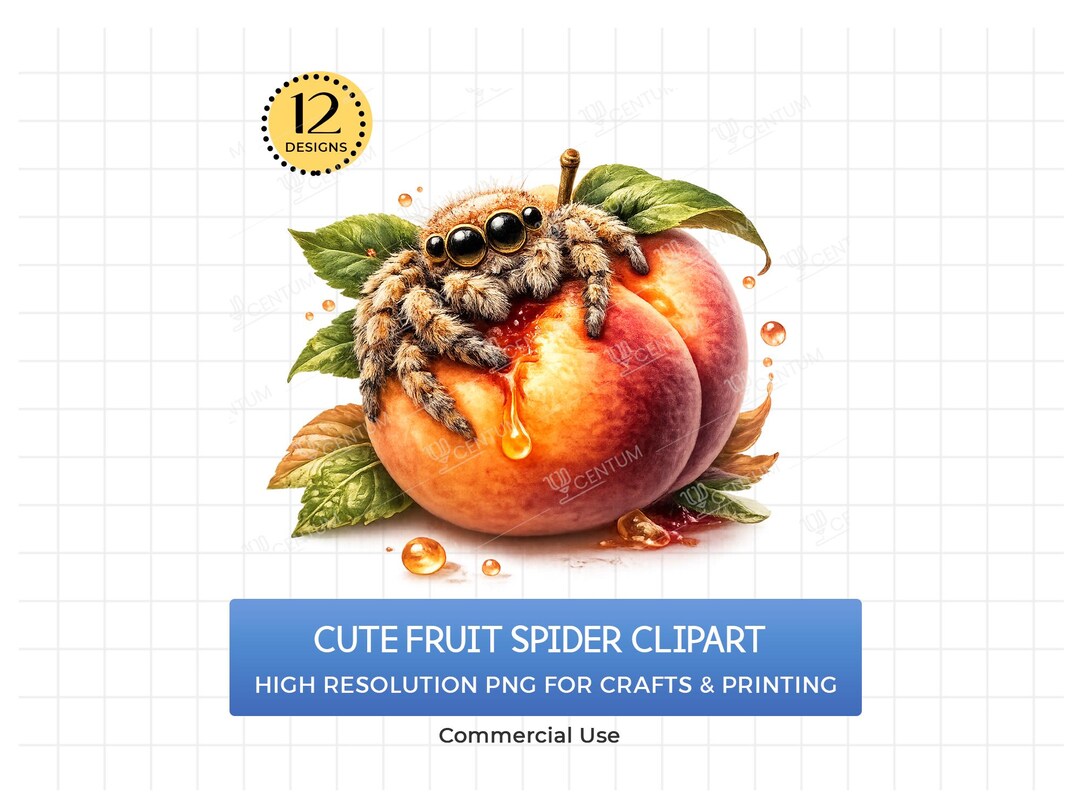 Dtf Transfer Watercolor Clipart Kids Shirt Png Cute Spider Art Kawaii ...