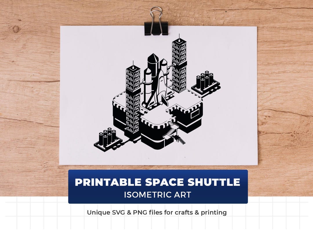 Space Shuttle – Isometric Art SVG File | Space Print Design | Minimal ...