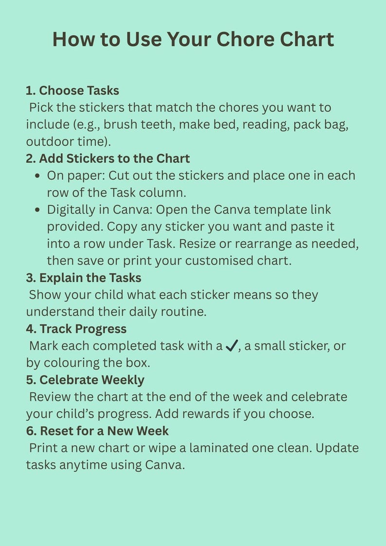 Kids Chore Chart Printable | Editable Routine, Behavior Tracker ...