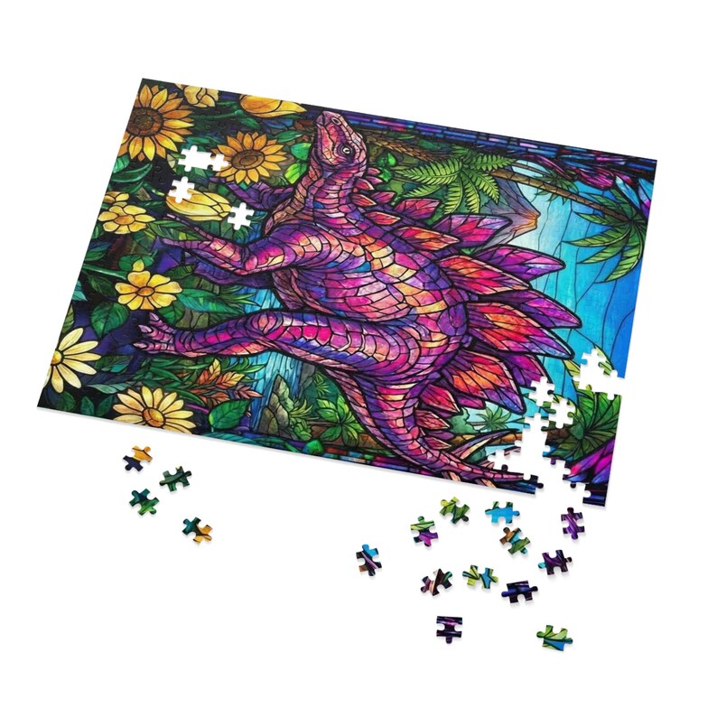 Stegosaurus Stained Glass Dinosaur Puzzle | Educational Jigsaw Toy for ...