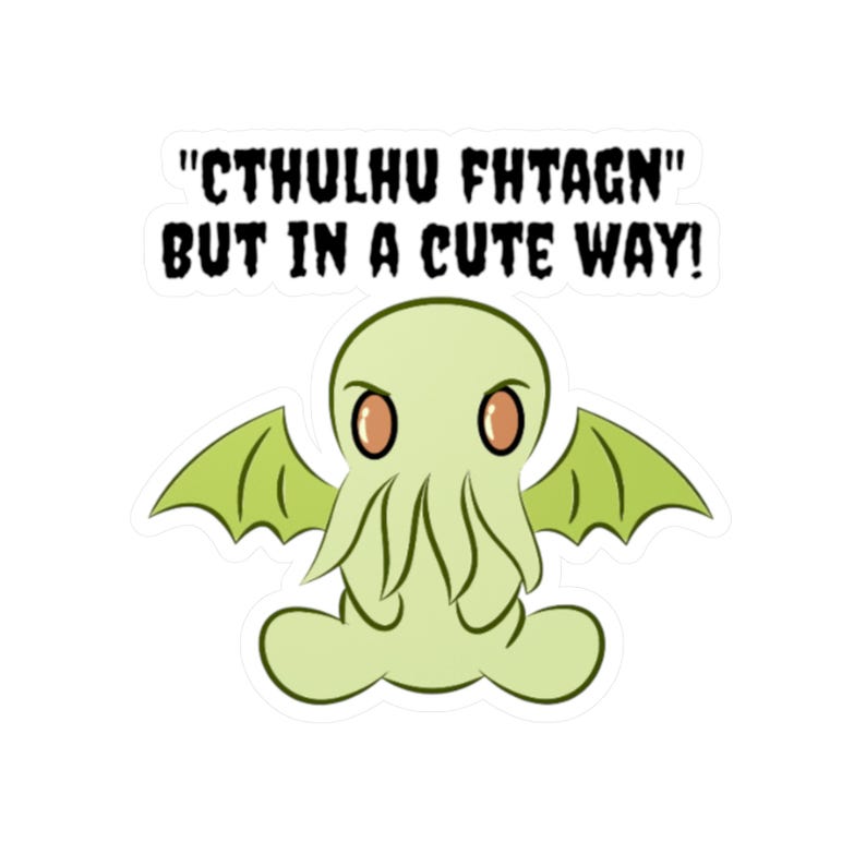 Cute Cthulhu Vinyl Stickers, Adorable Vinyl Decals With Lovecraftian ...