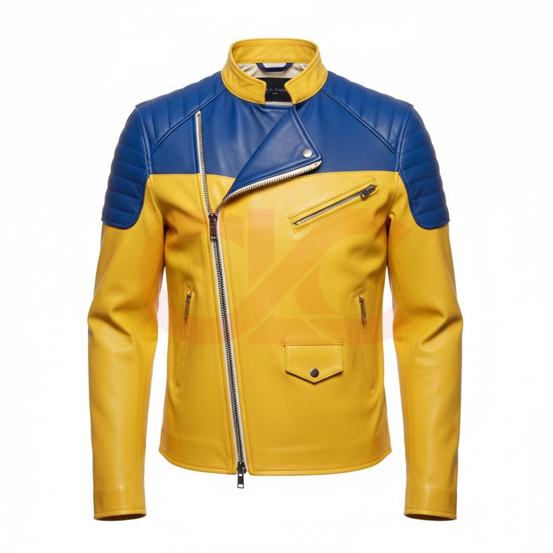 Handmade Leather Biker Jacket – Zipper Pockets, Quilted Shoulders ...